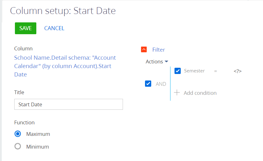 filter by parameter on detail setup | Community Creatio